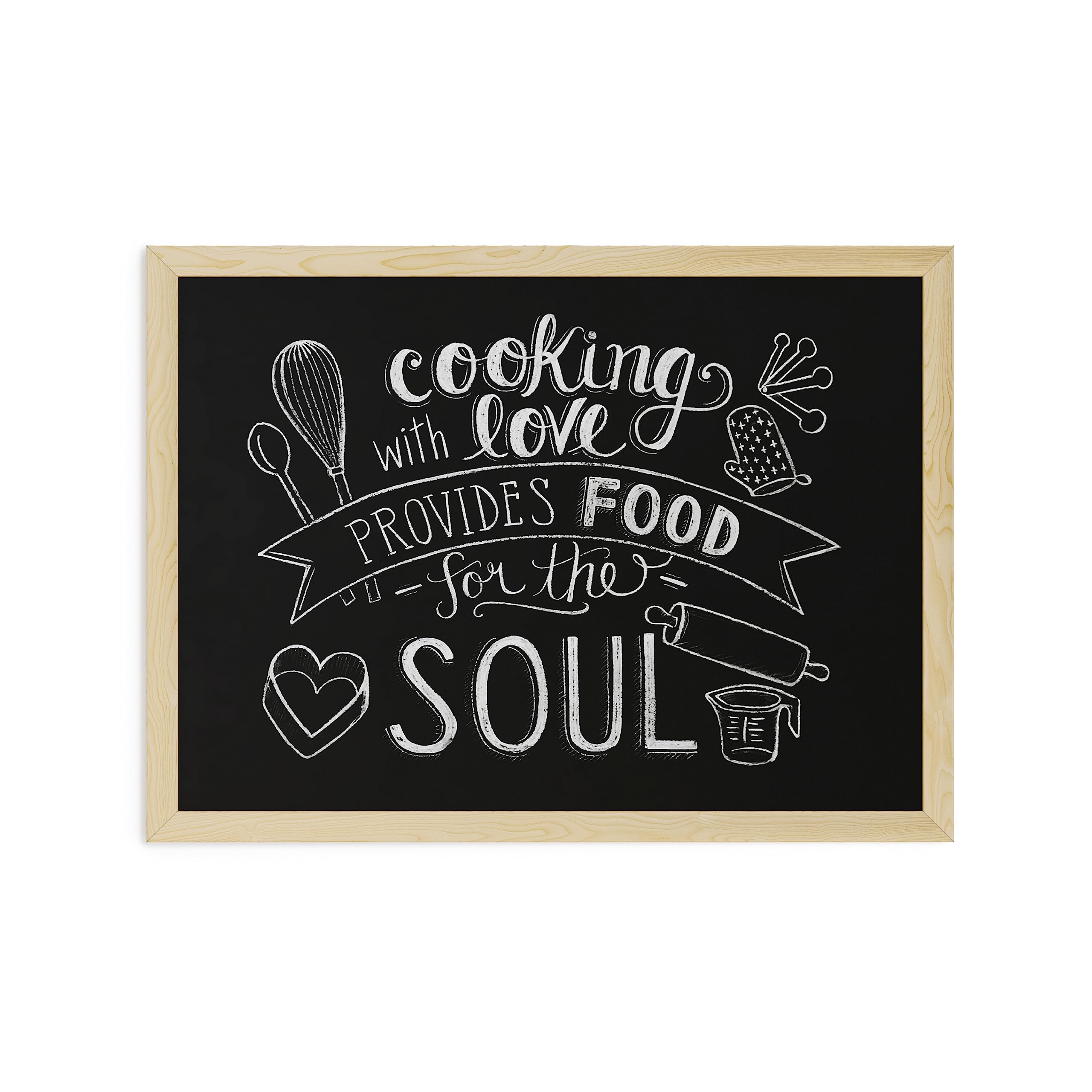U Brands Chalkboard, 17 x 23 Inches, Birch Wood Frame (310U00-01)