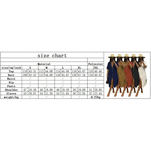 Womens Casual Button Down Shirt Dress Side Split Kimonos Swimsuit Cover up Beachwear Coffee S