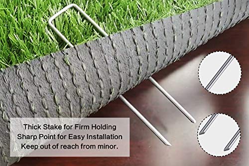 HOOPLE 100 PC 6'' 11 Gauge Heavy Duty U-Shaped Securing Garden Stakes Pins - Sod Fence Landscape Staples for Anchoring Weed Barrier and Landscape Fabric, Premium Ground Stakes(100)