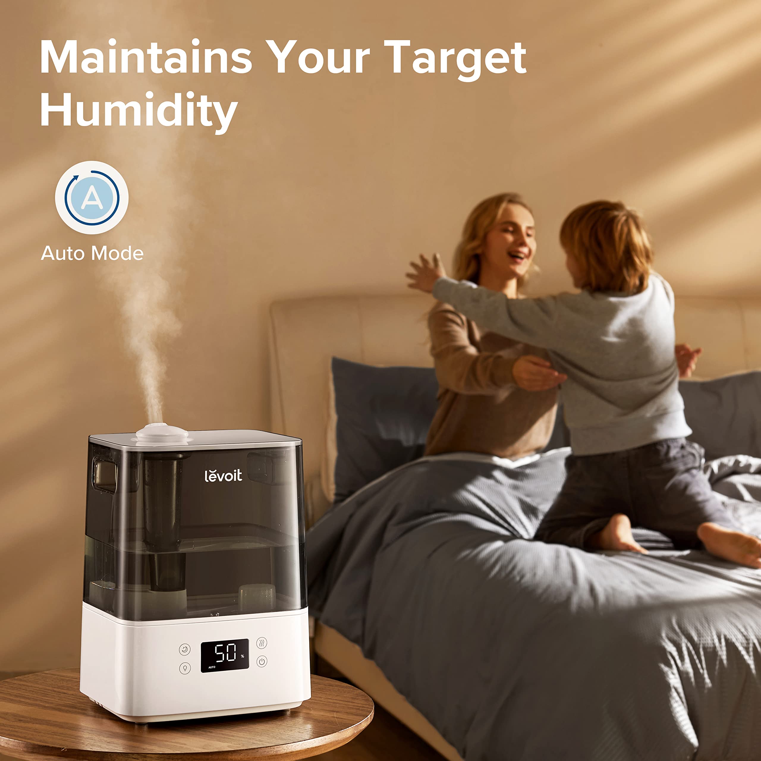 LEVOIT Humidifiers for Bedroom Large Room Home, (6L) & Humidifiers for Bedroom Large Room (2.4L Water Tank), Cool Mist for Home Whole House
