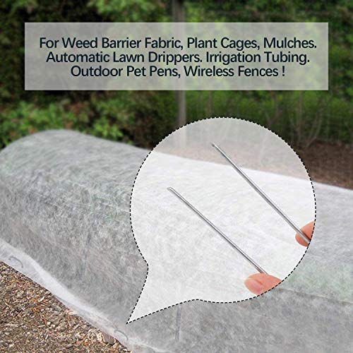 HOOPLE 100 PC 6'' 11 Gauge Heavy Duty U-Shaped Securing Garden Stakes Pins - Sod Fence Landscape Staples for Anchoring Weed Barrier and Landscape Fabric, Premium Ground Stakes(100)