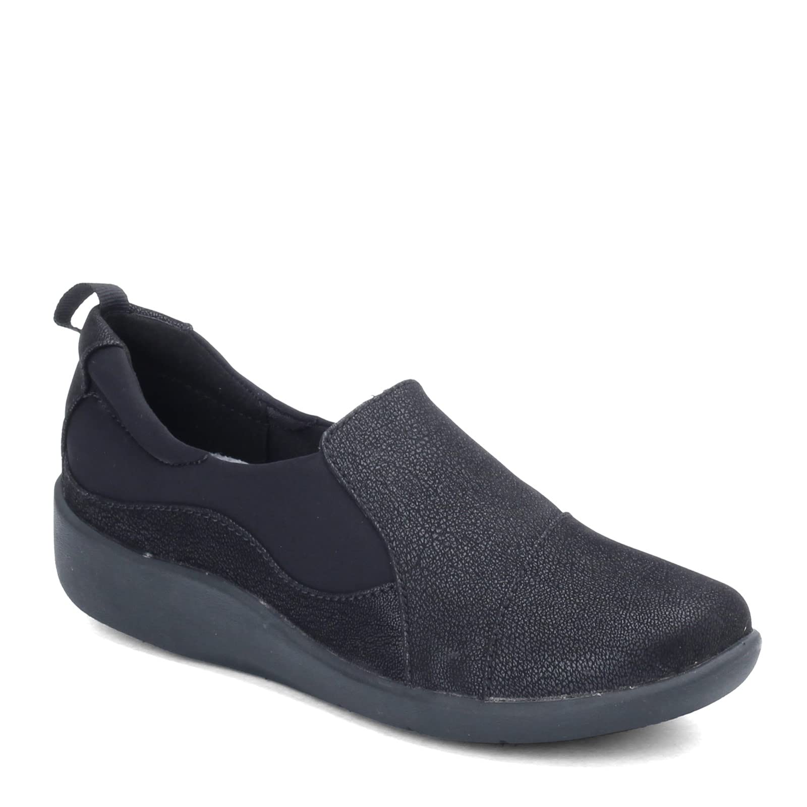 Clarks Women's CloudSteppers Sillian Paz Slip-On Loafer, Black Synthetic Nubuck, 5 M US