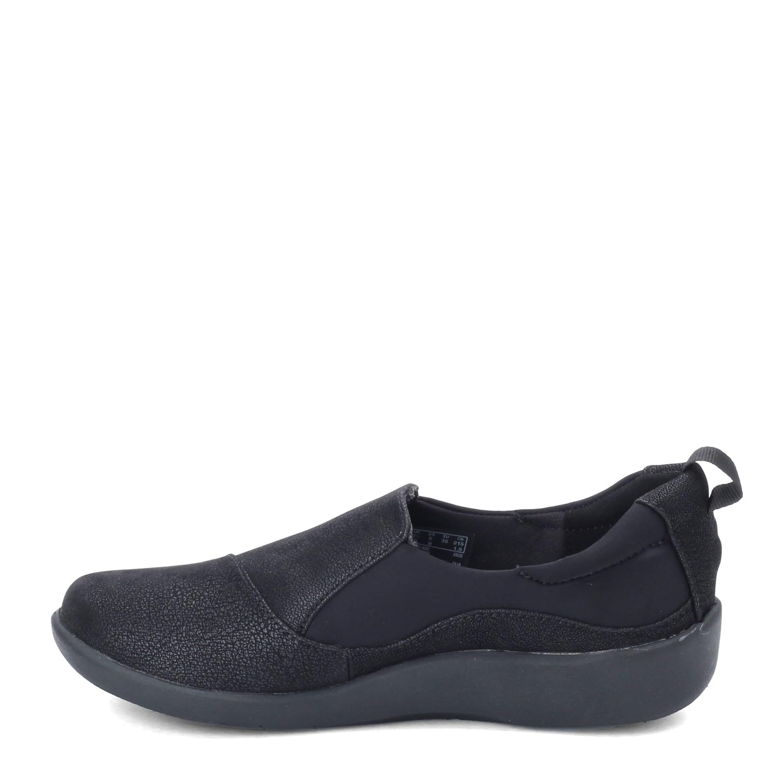 Clarks Women's CloudSteppers Sillian Paz Slip-On Loafer, Black Synthetic Nubuck, 5 M US