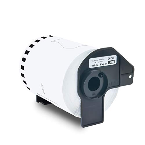 USUPERINK 20 Roll Multi-Function Label Compatible for Brother DK2243 DK-2243 4 inch x 100ft (102mm x 30.48m) Continuous Large White Paper Address Shipping Barcodes Direct Thermal Labels with Frame
