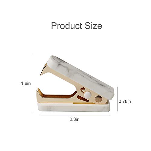 Multibey Staples Remover Tool for Office Staple Removal Puller Kit Gold Metal Jaws Stationery Marble White Texture School Home Desk Supplies Gift Idea (1 Pack)