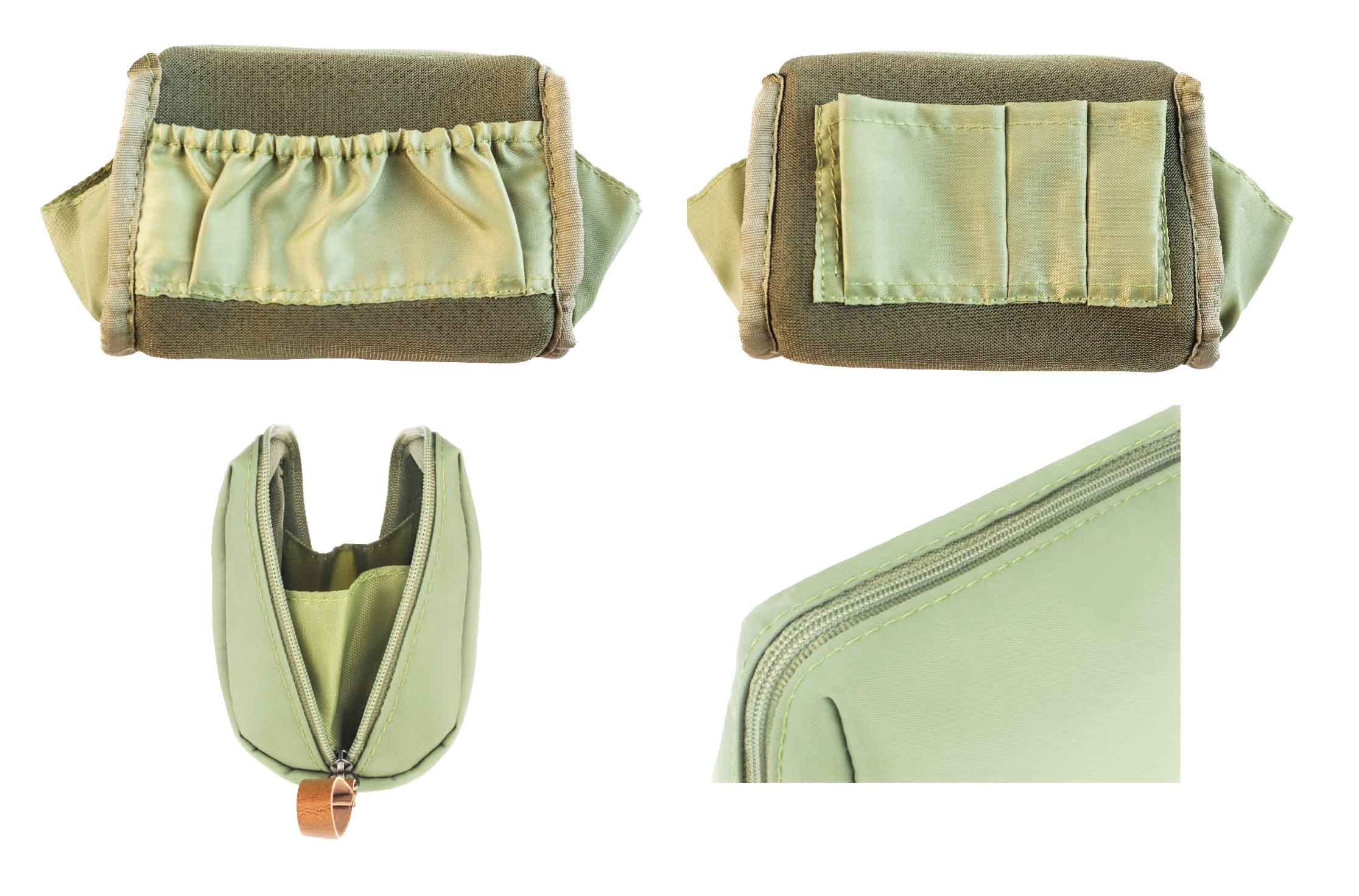 Kososuru Small Makeup Bag for Purse Portable Waterproof Cosmetic Bag Travel Makeup Pouch for Women (Green, Square)