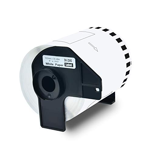 USUPERINK 20 Roll Multi-Function Label Compatible for Brother DK2243 DK-2243 4 inch x 100ft (102mm x 30.48m) Continuous Large White Paper Address Shipping Barcodes Direct Thermal Labels with Frame