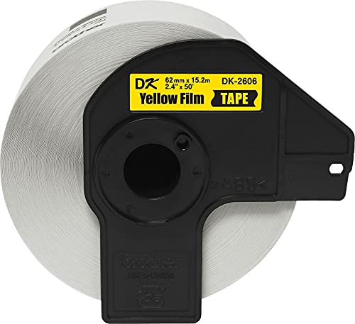 Brother Dk2606 Continuous Film Label Tape, 2-3/7-Inch X 50 Ft Roll, Yellow