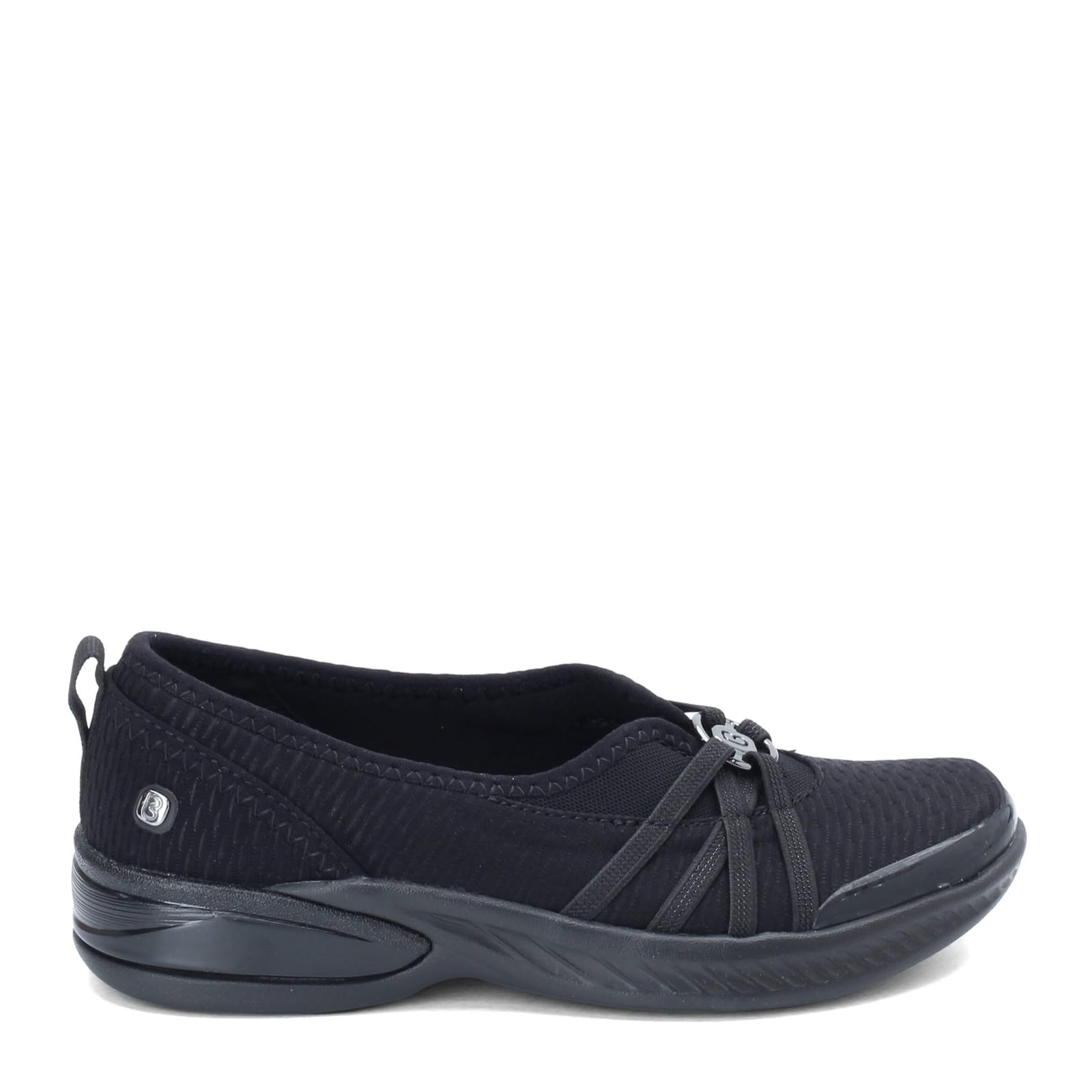 BZees Womens Niche Skimmers Ballet Flat, Black Mesh, 8 US