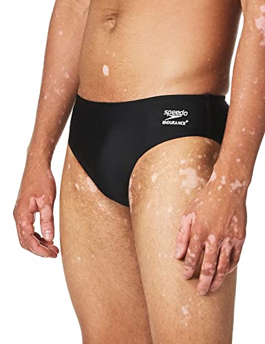 Speedo mens Brief Endurance+ Solid Adult Swimsuit, Speedo Black, 34 US