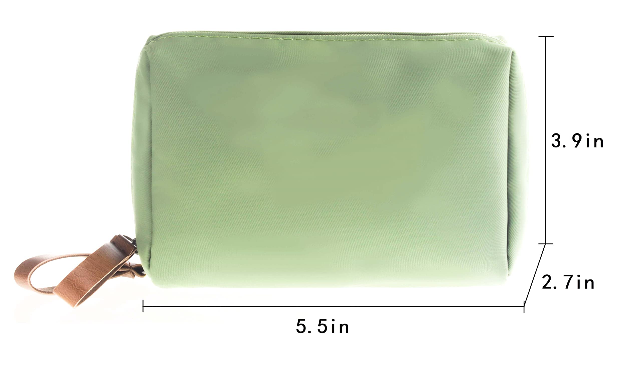 Kososuru Small Makeup Bag for Purse Portable Waterproof Cosmetic Bag Travel Makeup Pouch for Women (Green, Square)