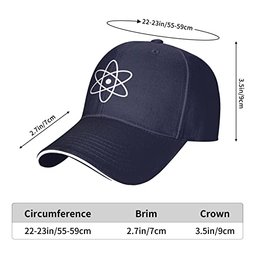 Retro Atomic Atom Symbol Sandwich Cap Outdoor Leisure Adjustable Baseball Hip Hop Cap Unisex Black