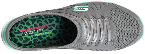 Skechers Sport Women's Gratis-No Limits Slip-On Mule Sneaker, Grey Mint, Grey Mint, 9 M US