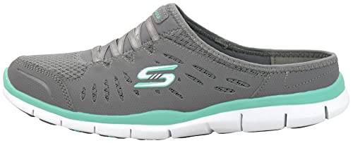 Skechers Sport Women's Gratis-No Limits Slip-On Mule Sneaker, Grey Mint, Grey Mint, 9 M US