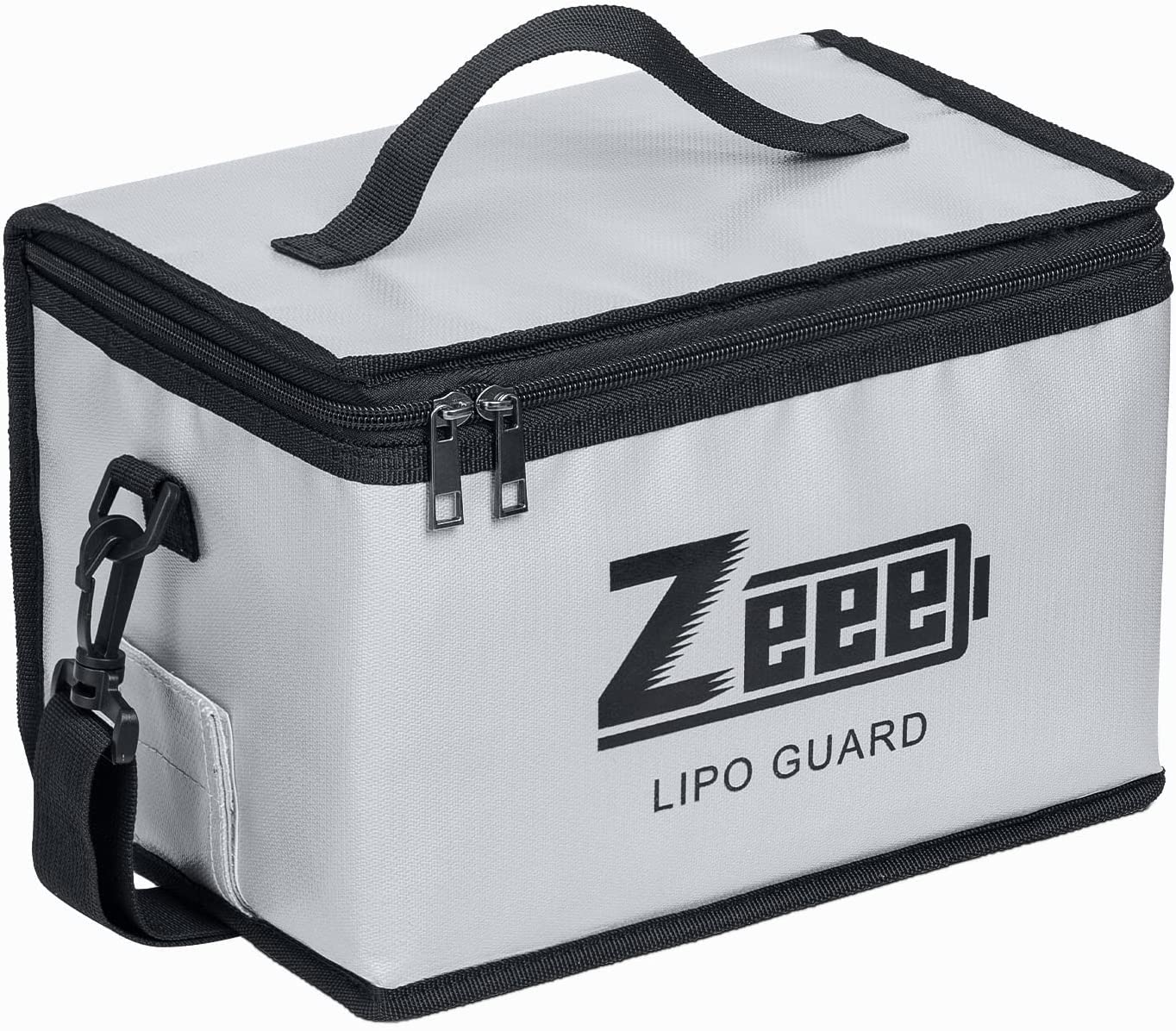 Zeee Lipo Safe Bag Battery Fireproof Bag Large Capacity Storage Guard Battery Safe Pouch for Storage Charging - 10 Cell Adjustable Battery Safe Bag(10.6x6.7x6.7in)