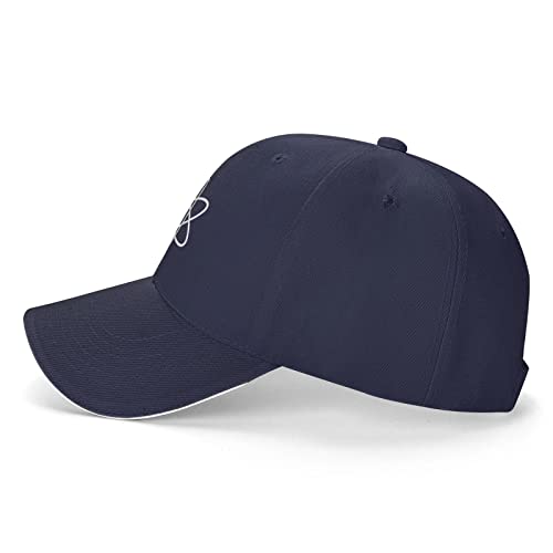 Retro Atomic Atom Symbol Sandwich Cap Outdoor Leisure Adjustable Baseball Hip Hop Cap Unisex Black