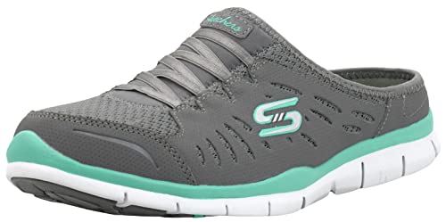 Skechers Sport Women's Gratis-No Limits Slip-On Mule Sneaker, Grey Mint, Grey Mint, 9 M US
