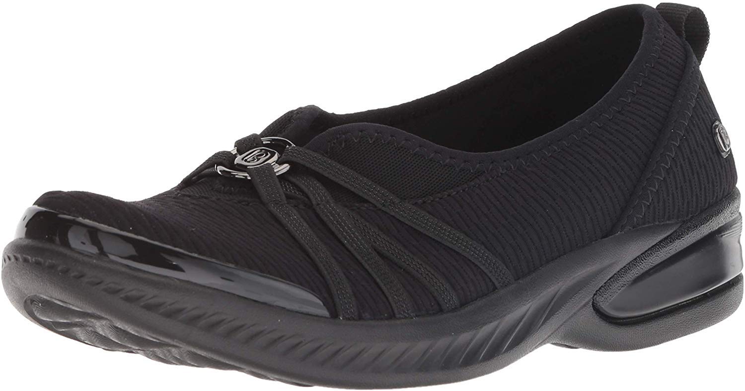 BZees Womens Niche Skimmers Ballet Flat, Black Mesh, 8 US