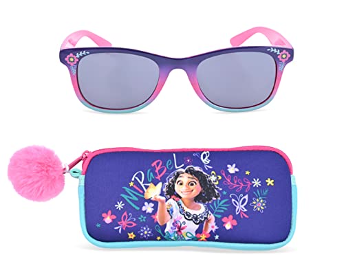 Disney Encanto Girls Sunglasses For Kids with Matching Glasses Case | Cute Sunglasses for Girls (Pink-Purple)