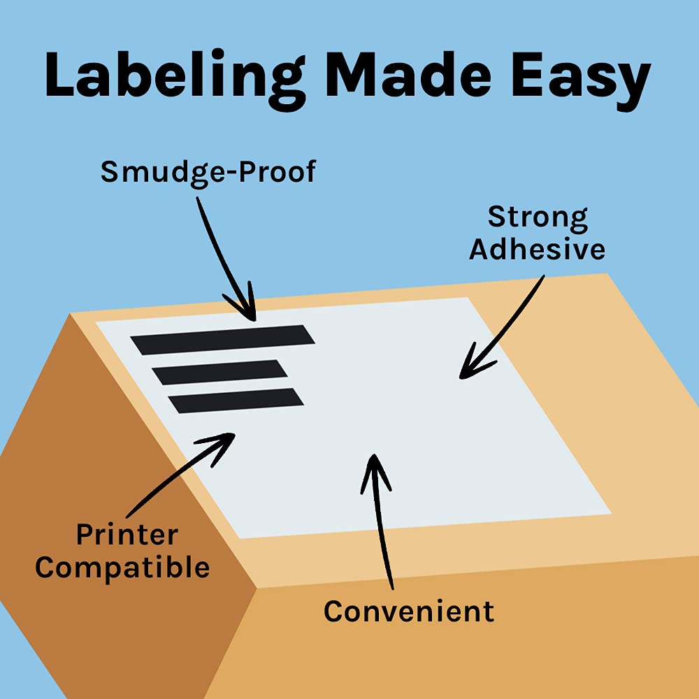 Premium Label Supply White Sticker Full Sheet Shipping Labels β 8.5" x 11" β Laser/Inkjet Compatible β (1 Label/Sheet), 25 Sheets - Letter Size