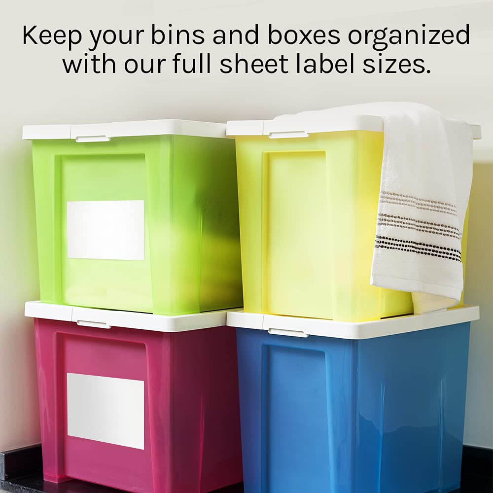 Premium Label Supply White Sticker Full Sheet Shipping Labels β 8.5" x 11" β Laser/Inkjet Compatible β (1 Label/Sheet), 25 Sheets - Letter Size