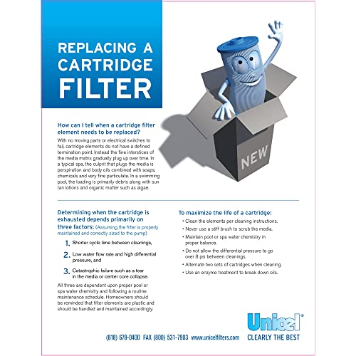 Unicel C-7488 Swimming Pool 106 Sq. Ft. Replacement Filter Cartridge - Replaces Hayward CX880XRE, C-7488, and 1226PA106 cartridges (8 Pack)