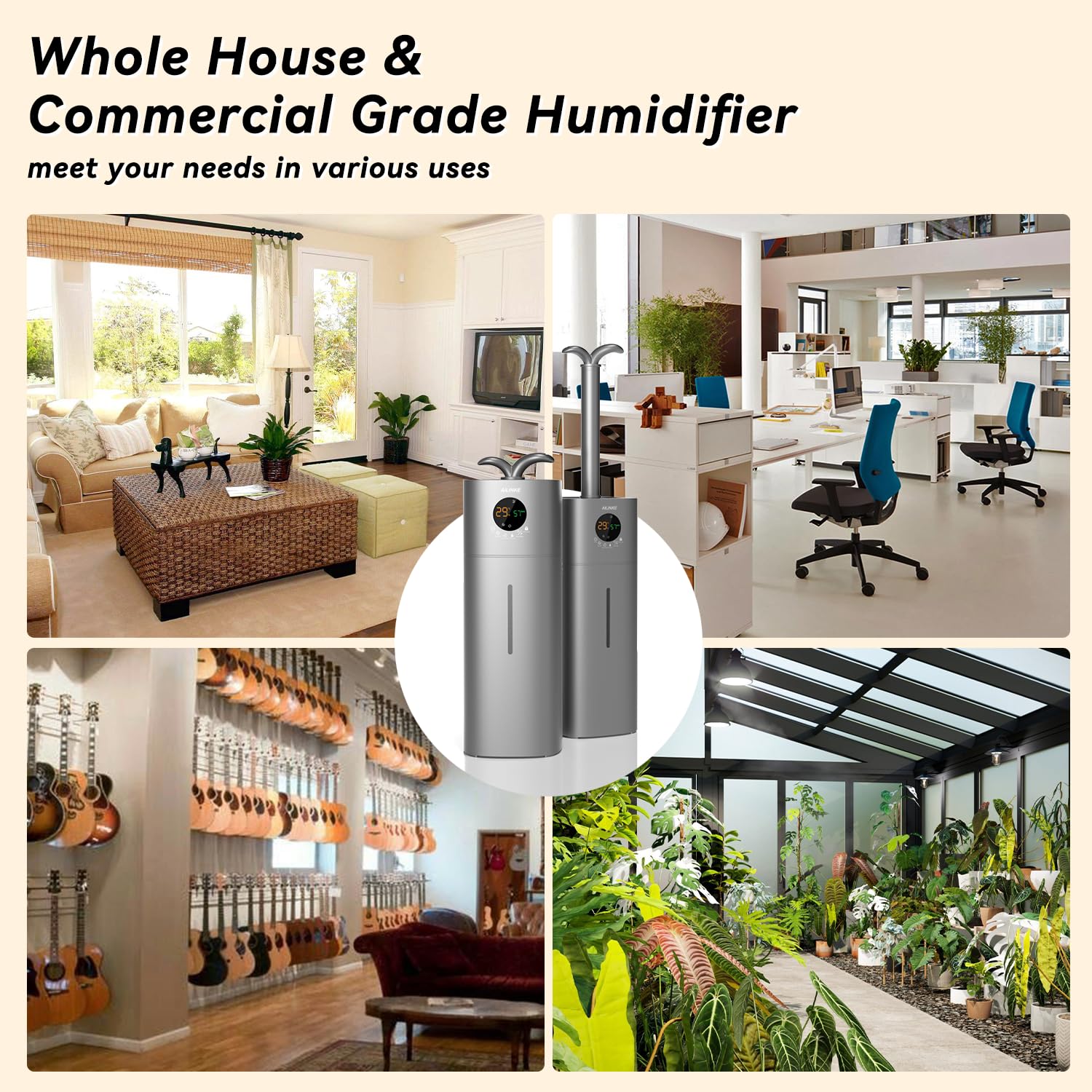 Humidifiers for Large Room, 4.2Gal/16L Whole House Humidifiers 2000 sq.ft. AILINKE Large Cool Mist Humidifier with Extension Tube for Home, Office