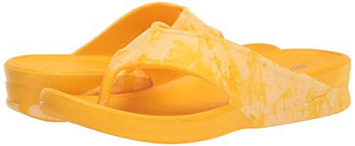 BZees Womens Villa Print Thong Yellow Tie Dye 9 M