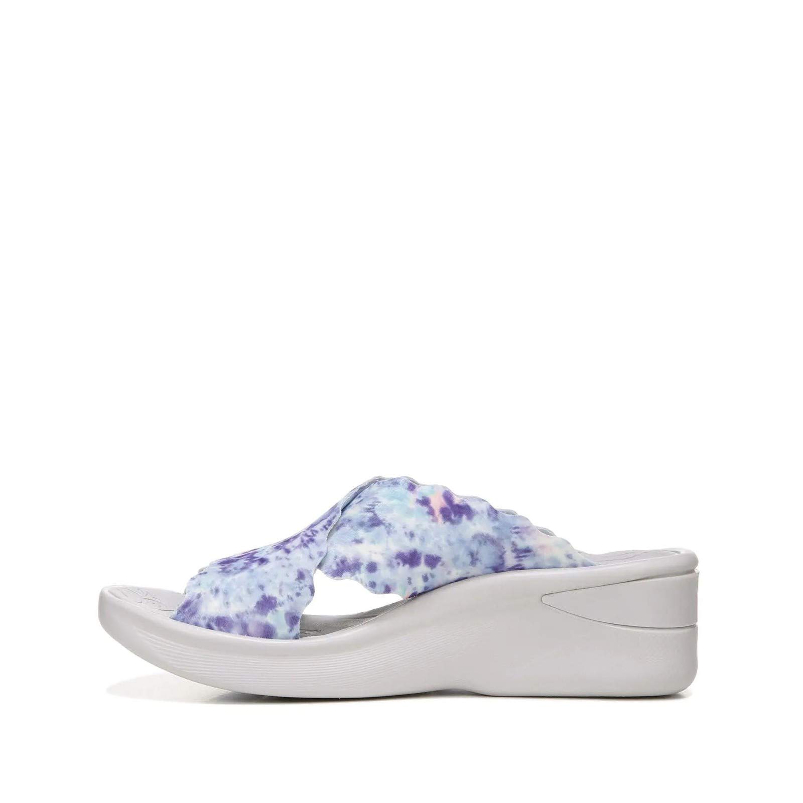 BZees Womens Sahara Slide Sandal Blue Tie Dye Fabric 10 M