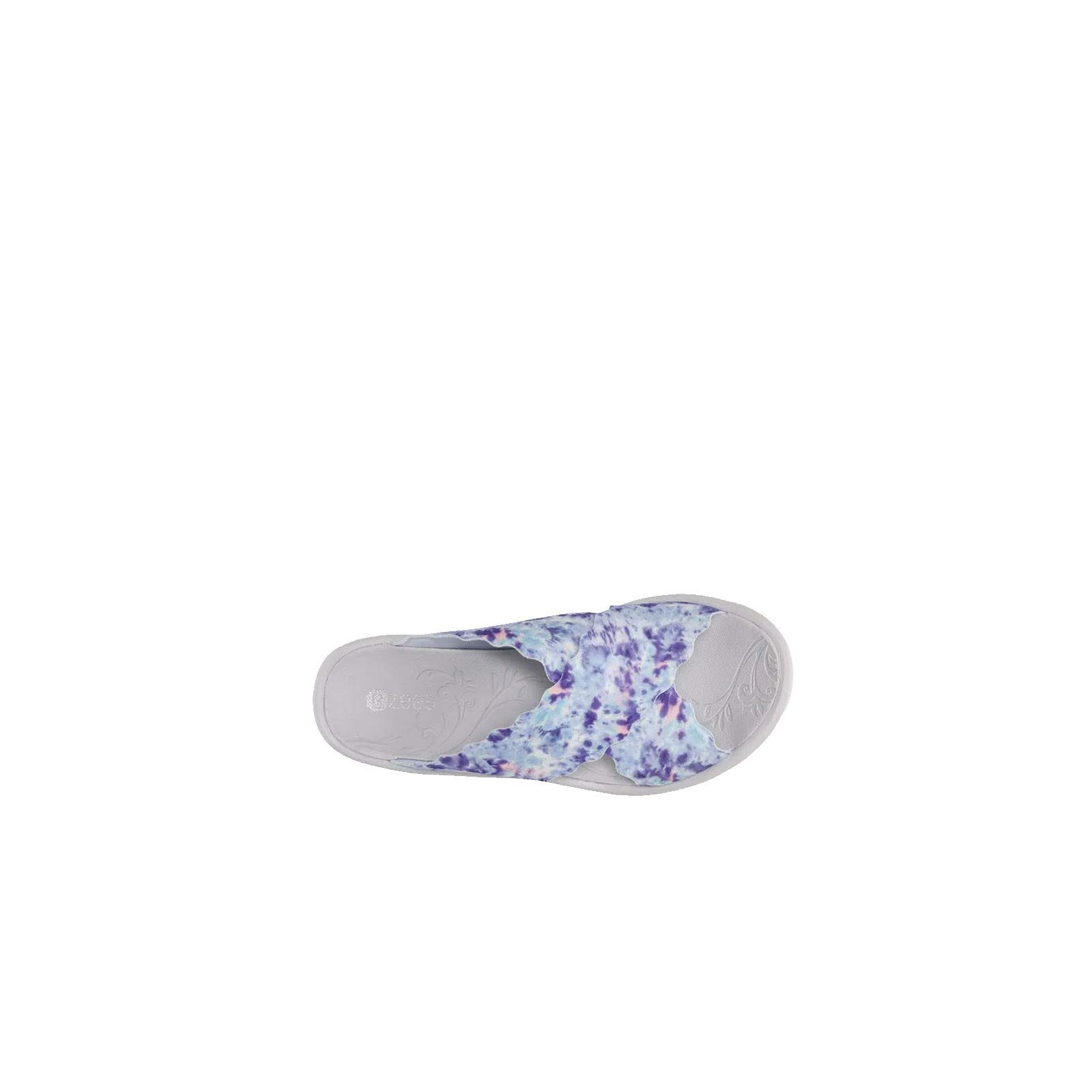 BZees Womens Sahara Slide Sandal Blue Tie Dye Fabric 10 M