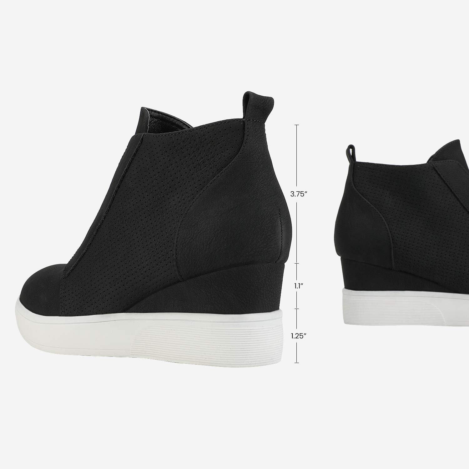 DREAM PAIRS Women’s Platform Wedge Sneakers Ankle Booties,Size 6,Black,Wedge-SNKR