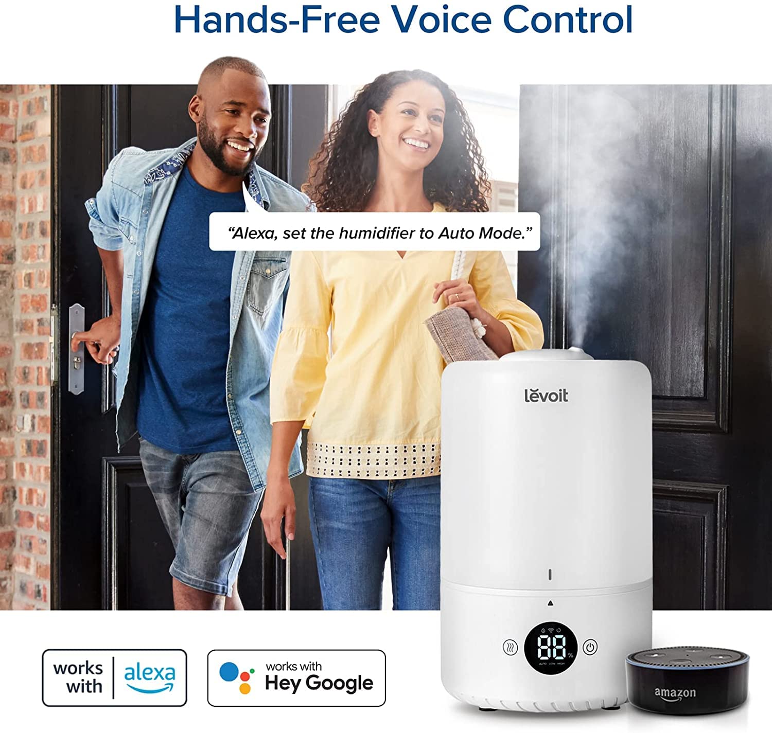 LEVOIT Humidifiers for Bedroom Large Room, 3L Cool Mist Top Fill Oil Diffuser & LEVOIT Smart Cool Mist Humidifiers for Bedroom, Top Fill Essential Oil Diffuser with Sensor