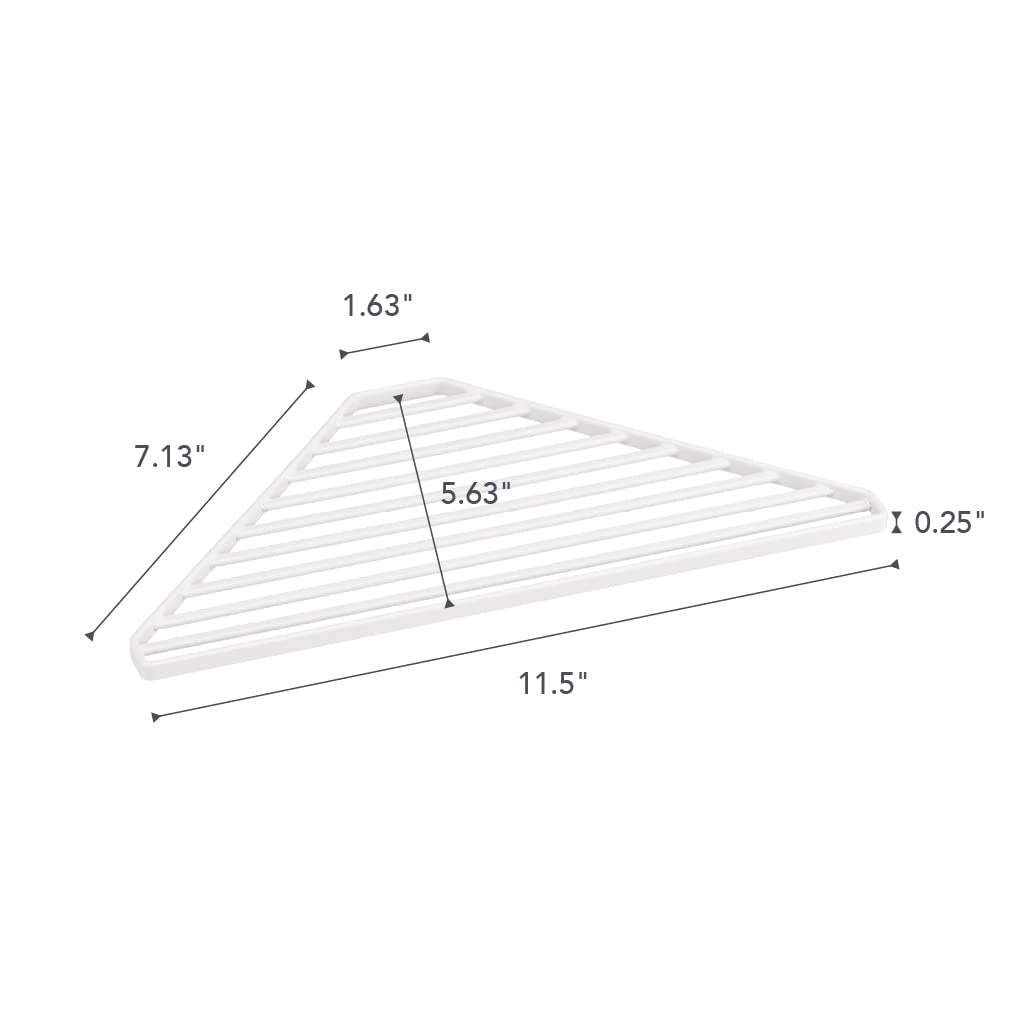 Yamazaki Home Corner Sink Steel | Drainer Tray, One Size, White