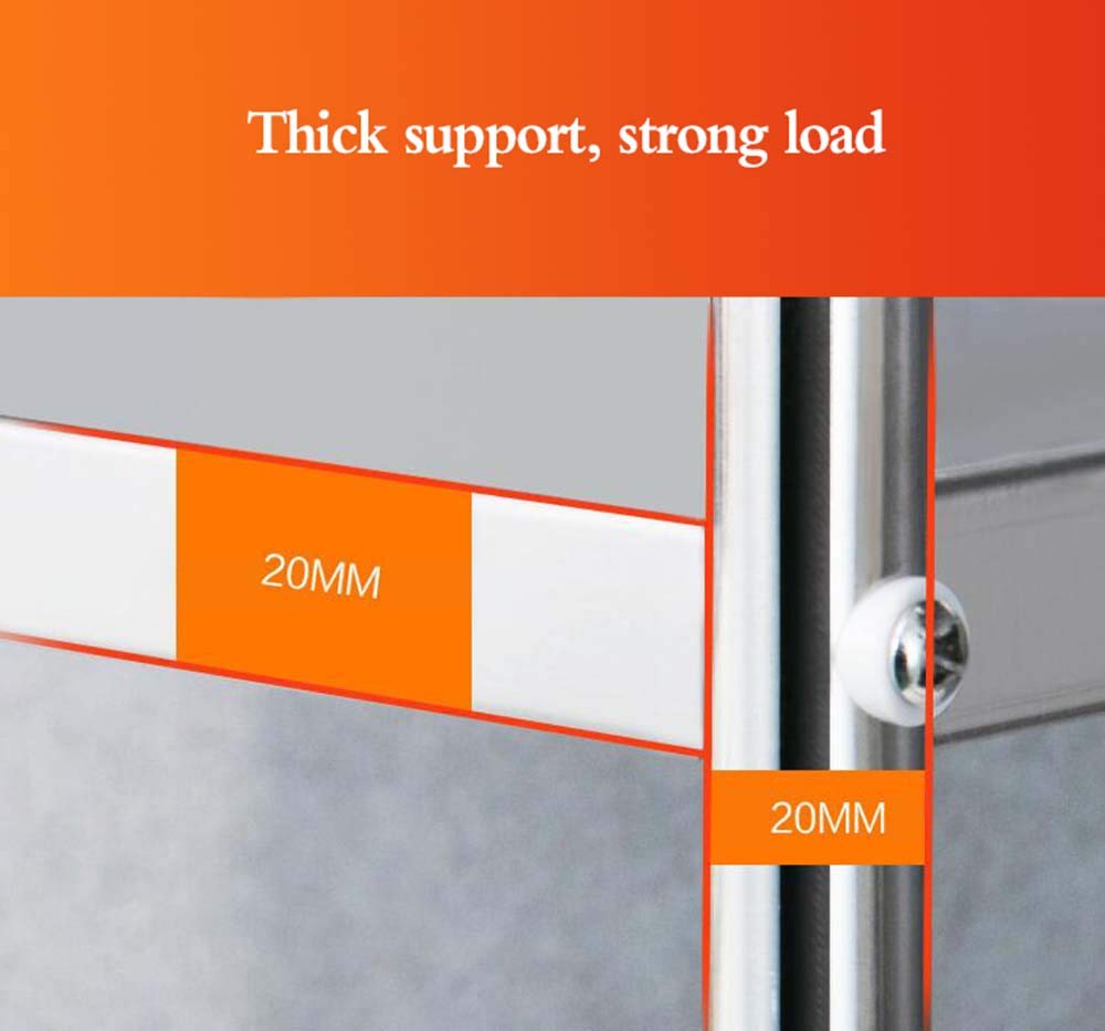 Double Stainless Steel Microwave Oven Rack/Kitchen Desktop Oven Shelf/countertop Rice Cooker Storage Shelf / 6 Hooks/can Bear 20KG