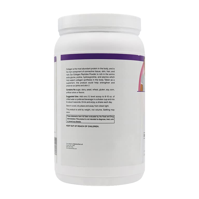 BariatricPal Collagen Peptides Powder (Unflavored, Hydrolyzed Type 1 & 3, Grass Fed) - Skin, Hair, Nail & Joint Support (28 Servings) 19.76 oz.