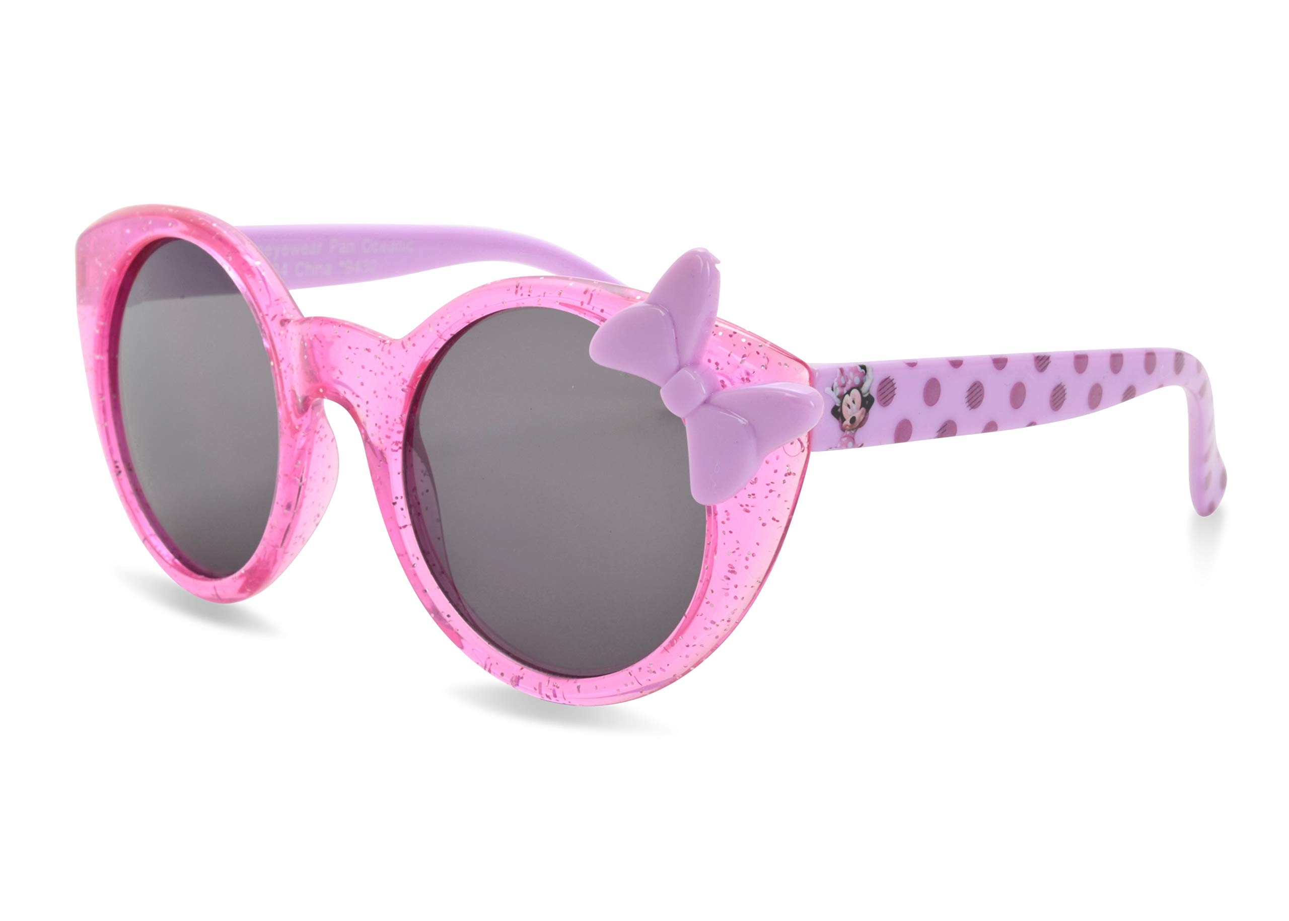 Minnie Mouse Girls Sunglasses for Kids Toddler Sunglasses with Kids Glasses Case (Purple)