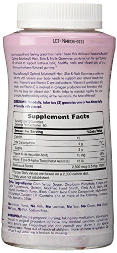 Nature's Bounty Optimal Solutions, Hair, Skin & Nails Gummies with Biotin