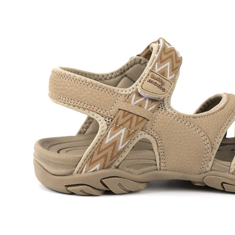 Luffymomo Womens Hiking Outdoor Sandals Sport Athtletic Beach Sandals with Closed Toe(9 M US Kaki)