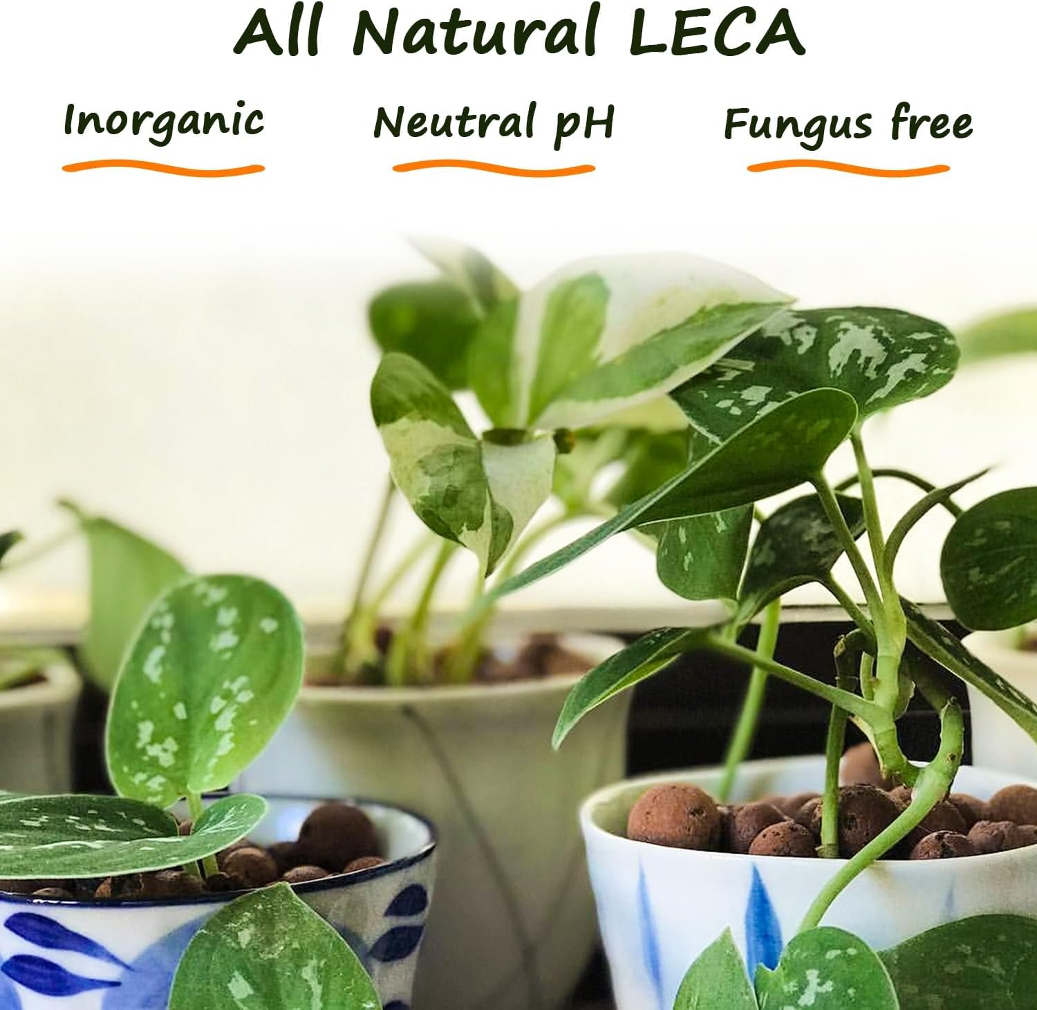 1LB Leca Balls for Indoor Plants, Expanded Clay Pebbles for Plants Hydroponic, Orchid Potting Mix, Soil Amendment, Drainage, Easy Reusability, 4-16mm, includes Gloves