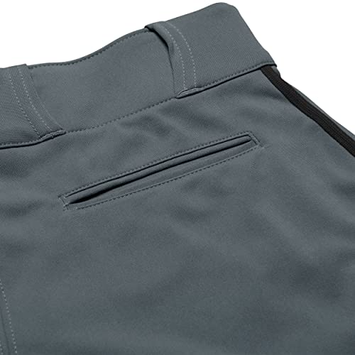 CHAMPRO Men's Standard Triple Crown Open Bottom Adult Baseball Pants, Graphite, Black Pipe, Medium