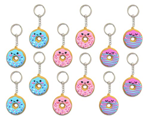 Kipp Brothers Donut Soft Rubber Keychains - Pack of 12, Aprox. 2'' x 2'' (KP4377)