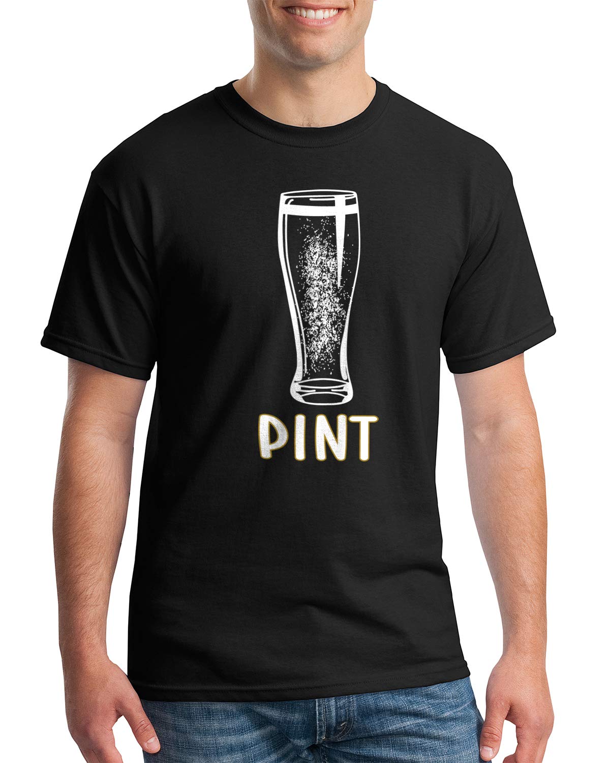 Threadrock Pint & Half Pint Infant Bodysuit & Men's T-Shirt Matching Set (Baby: 6M, Charcoal|Men's: XL, Charcoal)