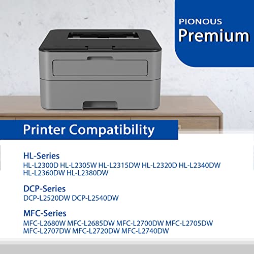PIONOUS Compatible TN630 Toner Cartridge High Page Yield Replacement for Brother TN 630 to use with HL-L2300D L2305W L2320D MFC-L2680W L2685DW DCP-L2520DW L2540DW Printer (1 Black)