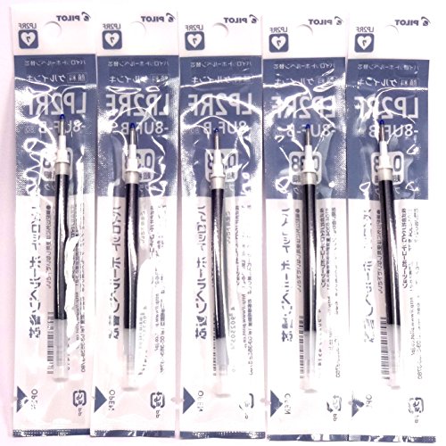 Pilot 0.38mm Black Ink Refill (LP2RF-8UF-B), for Juice Gel Ink Ballpoint Pen, (LJU-10UF-B), ×5 Pack/Total 5 pcs