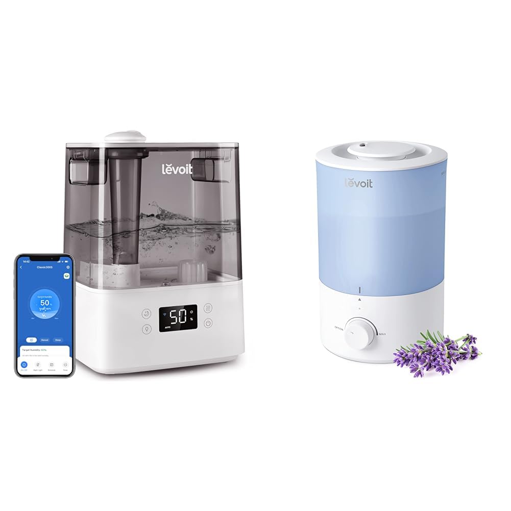 LEVOIT Humidifiers for Bedroom Large Room Home, (6L) & Dual 150 Humidifiers for Bedroom Large Room