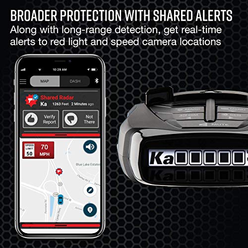 Cobra RAD 480i Laser Radar Detector – Long Range Detection, Bluetooth, iRadar App, LaserEye Front and Rear Detection, Next Gen IVT Filtering, Black