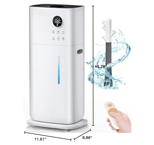 YOKEKON 5.3Gal/20L Humidifier for Large Rooms up to 3000 sq ft - Whole House Industrial Commercial Humidifier with 360° Nozzle Sets