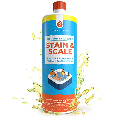 Spa Stain and Scale Control for Hot Tub, Spa Descaler, Stain Scale Remover & Spa Scale Defense for HotTub Hardness Control & Spa Hardness Decreaser & Alkalinity Decreaser Water Softener (1-Pint)