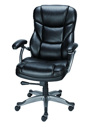 STAPLES 923523 Osgood Bonded Leather High-Back Manager's Chair Black