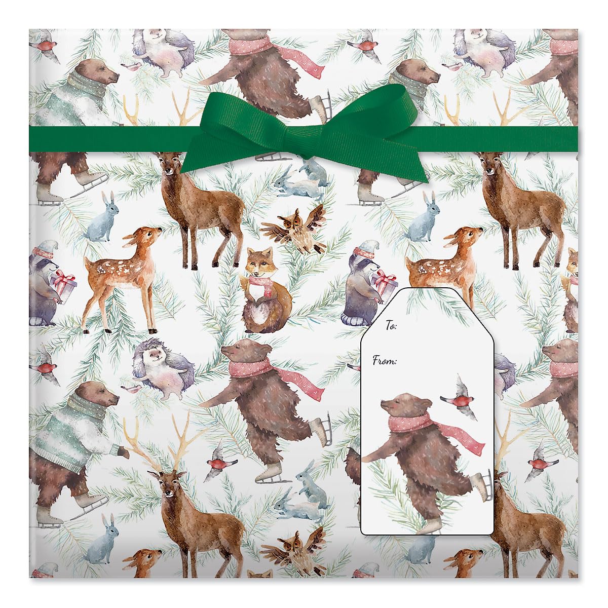 Current Forest Friends Christmas Rolled Wrapping Paper - Premium Jumbo 23-Inch x 32-Foot Gift Wrap Roll, 61 Square Feet Total